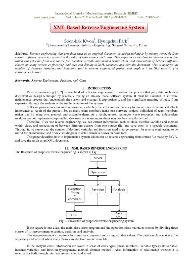 Xml Based Reverse Engineering System Pdf Class Computer Programming Method Computer 2174