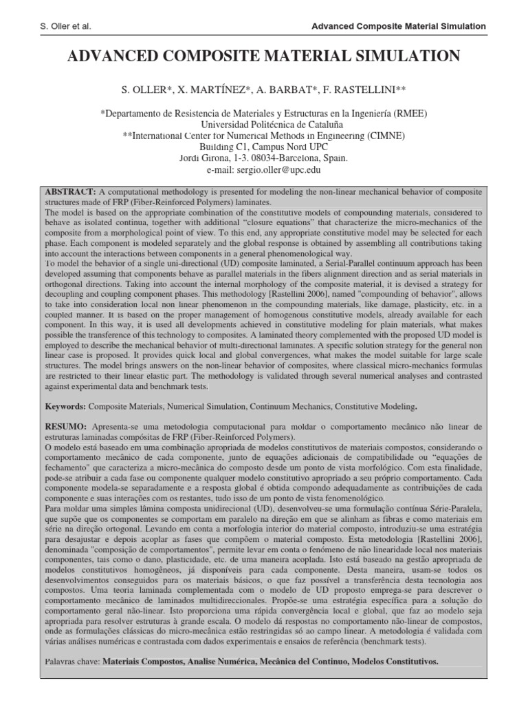 Advanced Composite Material Simulation | PDF | Deformation (Mechanics ...