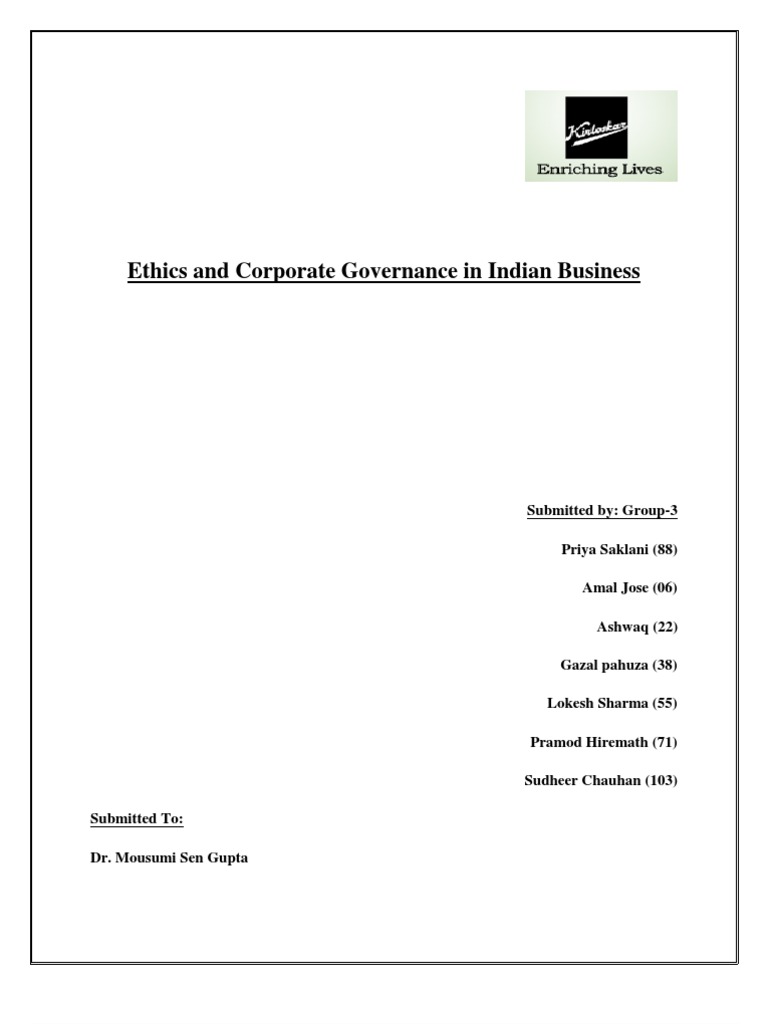Ethics and Governance in Indian Business | PDF | Governance | Corporate ...