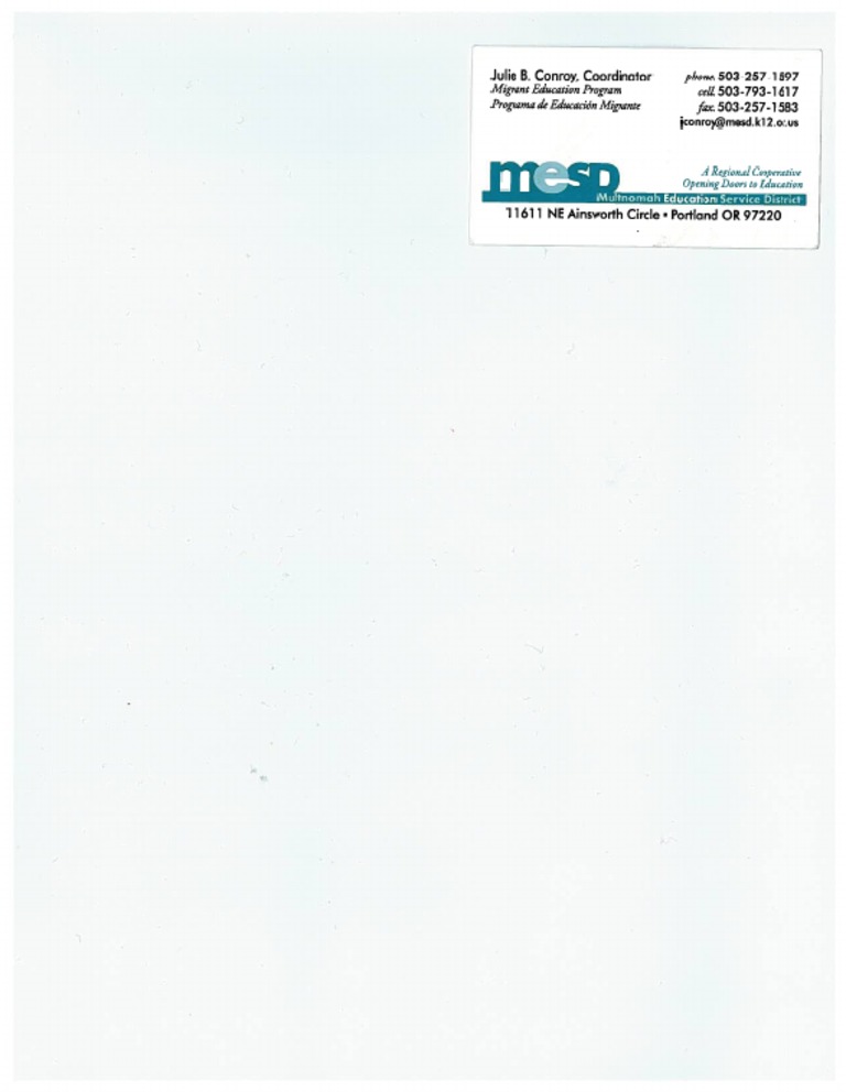Migrant Education Program Contact Info | PDF