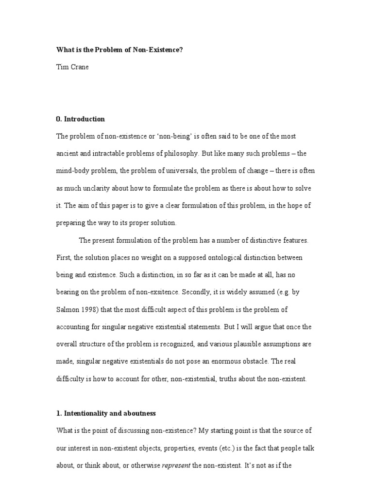 Problem of Non-Existence | PDF | Existence | Philosophy