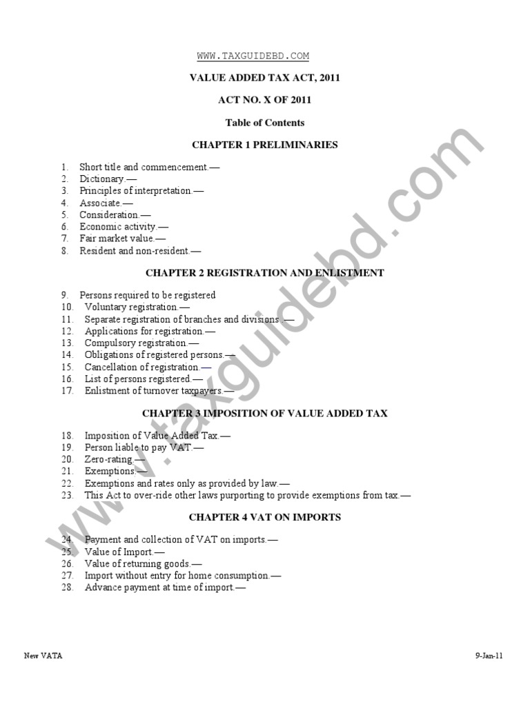 Draft VAT Act 2011 | PDF | Value Added Tax | Withholding Tax