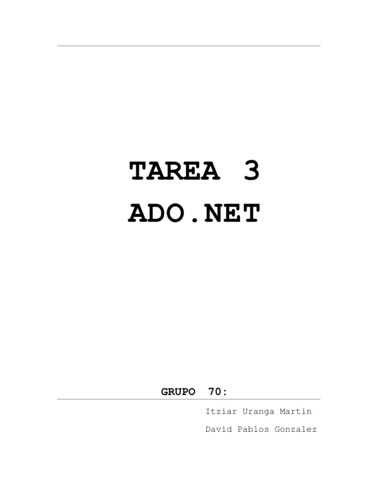 Tarea 3 | PDF | Active X Data Objects | Tabla (base de datos)
