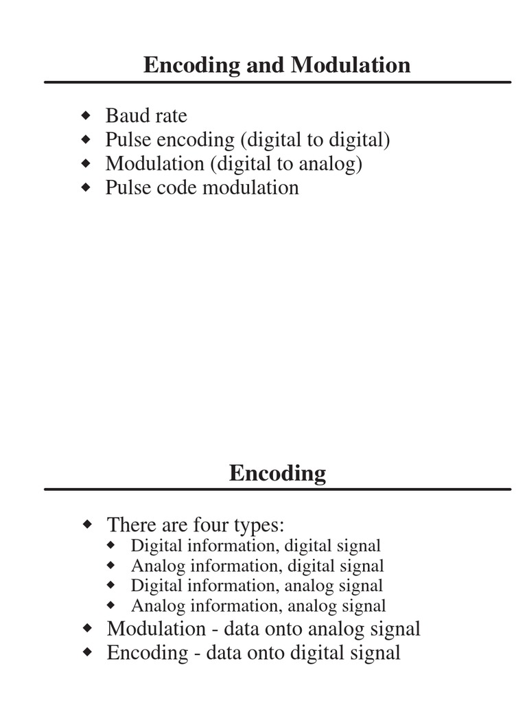 Encoding and Modulation | PDF | Modulation | Digital Signal