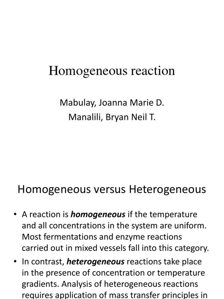 Chapter 11-Homogeneous Reaction | PDF | Enzyme Kinetics | Chemical ...