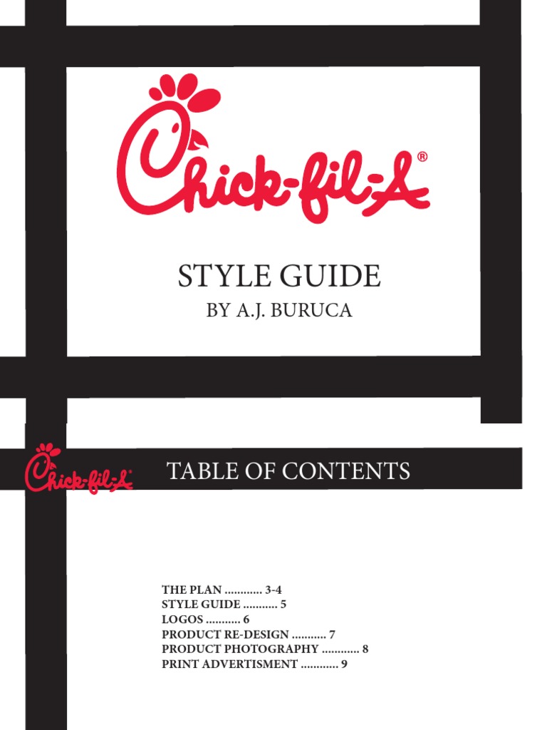 Product ReDesign Chick-Fil-a Style Guide | Communication Design | Marketing