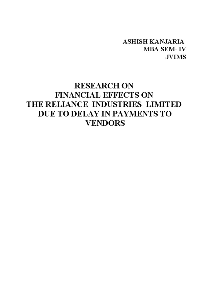 Finance Research Pdf Invoice Working Capital