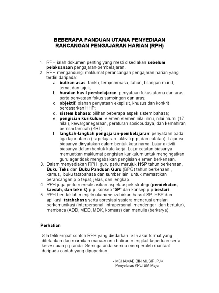 RPH Contoh | PDF | Karier & Perkembangan