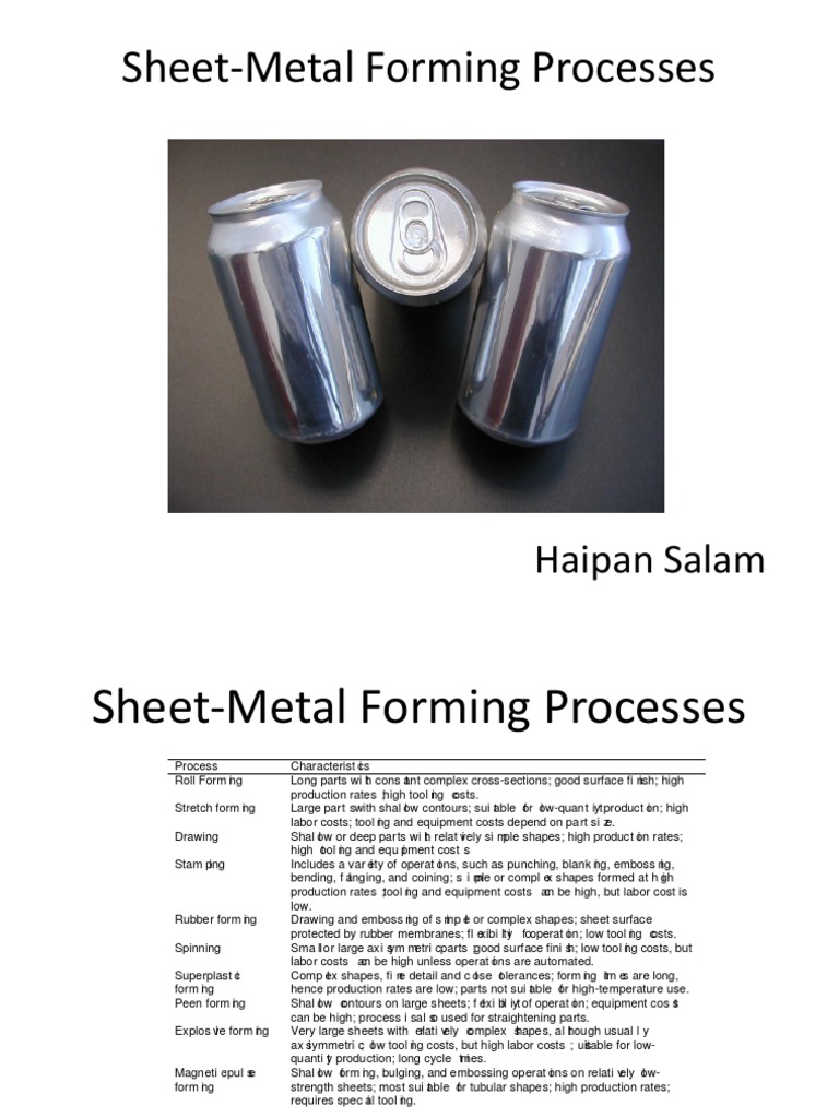 Sheet Metal Forming Process | PDF | Sheet Metal | Deformation (Engineering)