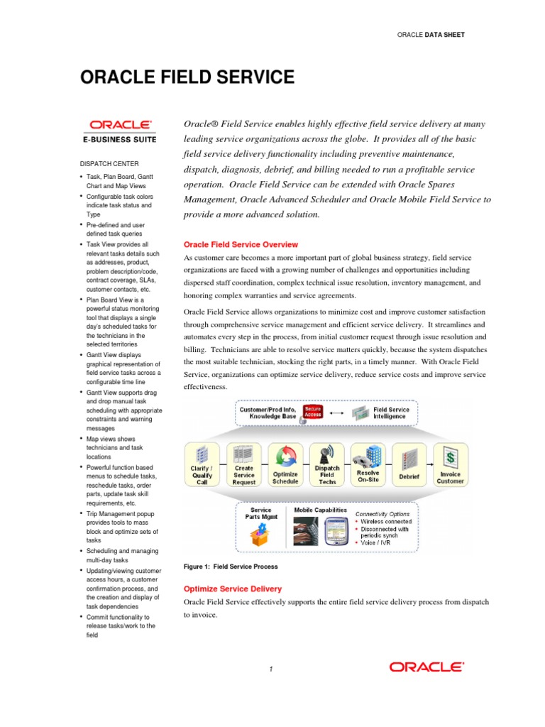 Oracle Field Service Overview | PDF | Scheduling (Production Processes ...