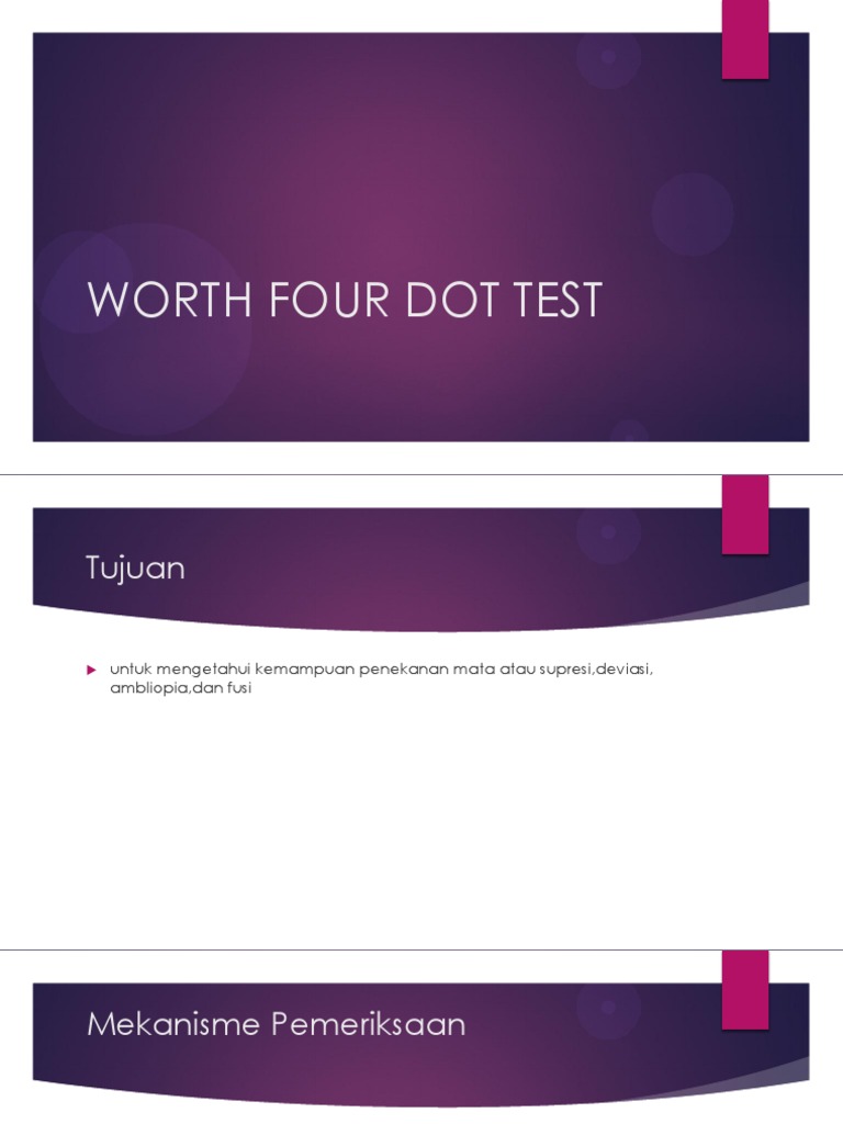 Worth Four Dot Test | PDF