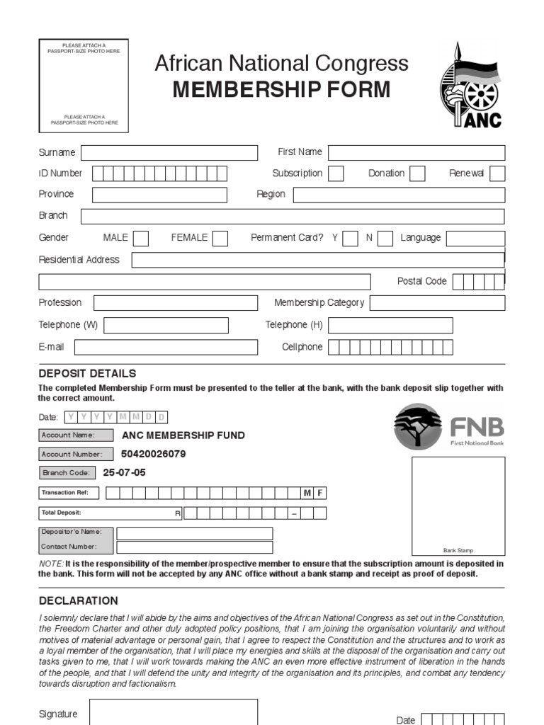 Anc Mebership Form | PDF