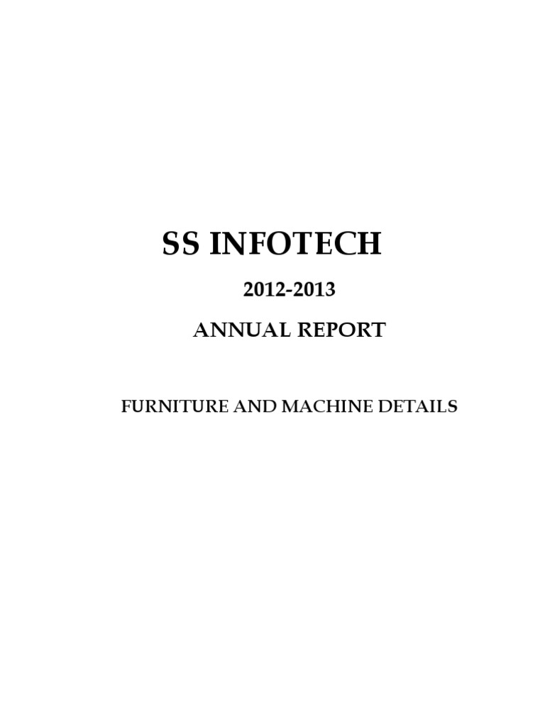 Ss Infotech: 2012-2013 Annual Report | PDF