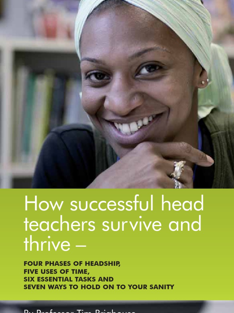 How Head Teachers Survive and Thrive by Prof Tim Brighouse | Download ...