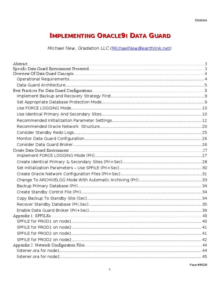 Data Guard Info StepbyStep | PDF