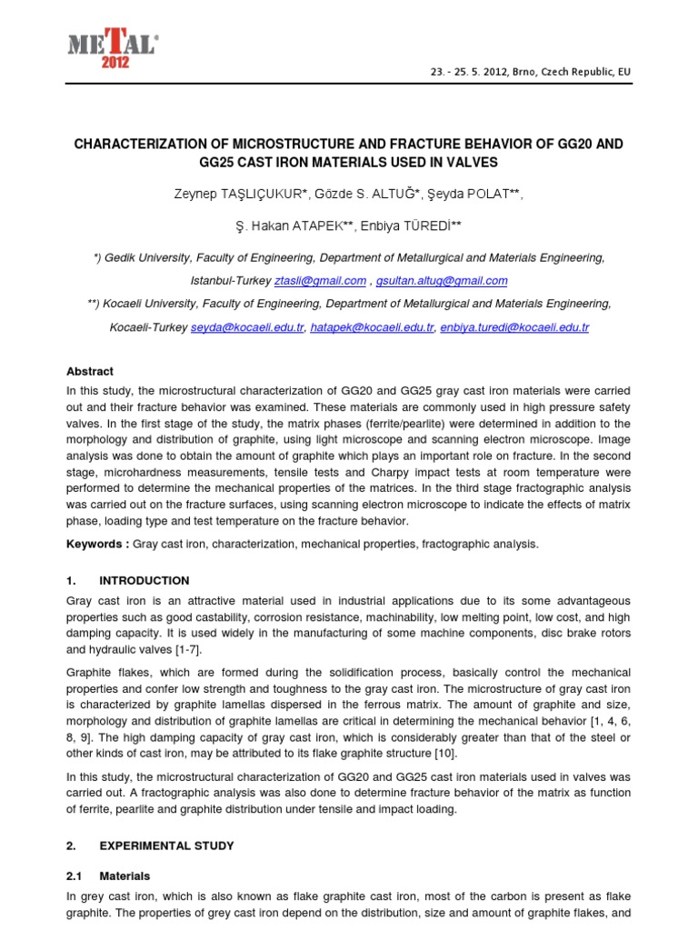 Characterization of Microstructure and Fracture Behavior of Gg20 and ...