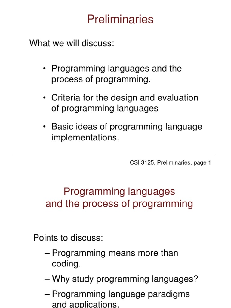 An Introduction to Programming Languages: Concepts, Classifications, Implementation Models and ...