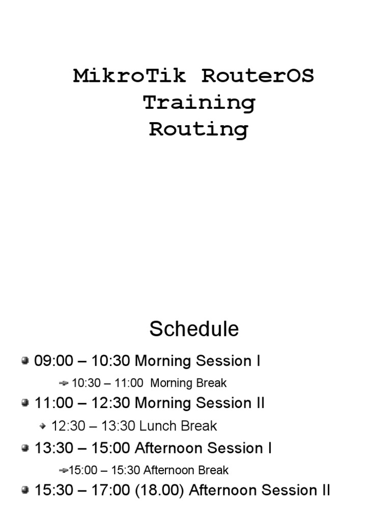 Routing Training Course | PDF | Router (Computing) | Network Switch