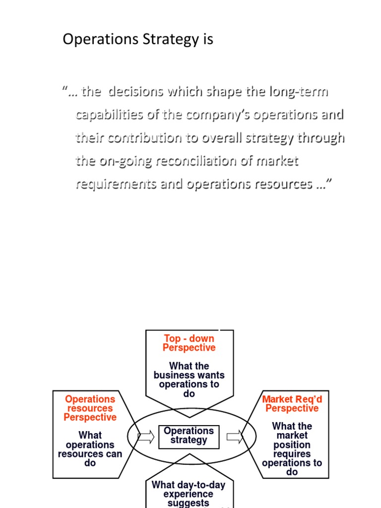 Operations Strategy | PDF | Competition | Strategic Management