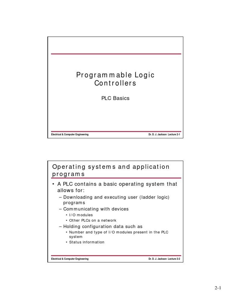 Programmable Logic Controllers: Operating Systems and Application ...