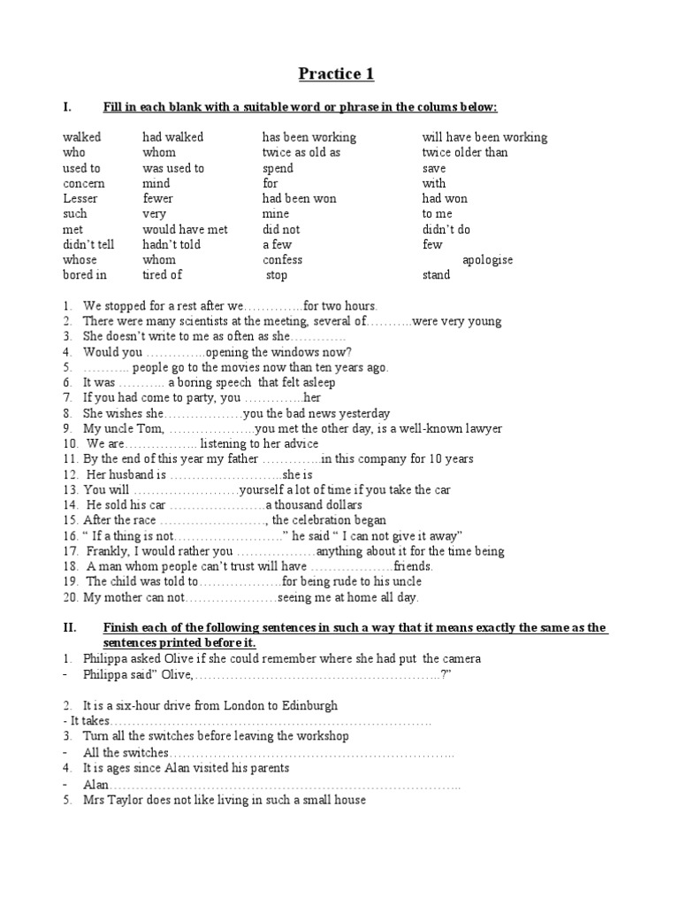 Practise English Update | PDF | Meal | Nature