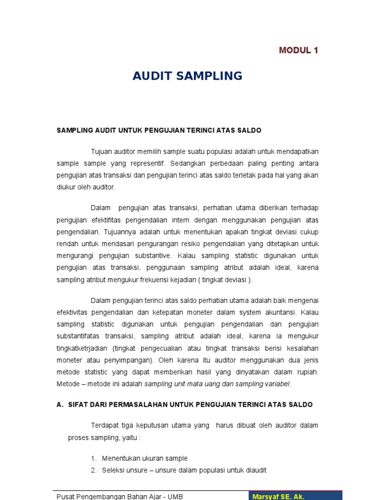Strategi Sampling Audit Efisien | PDF