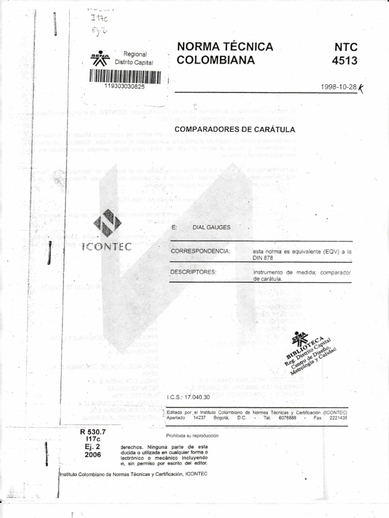 Norma Técnica Colombiana NTC 4513 | PDF | Metrología | Ingeniería
