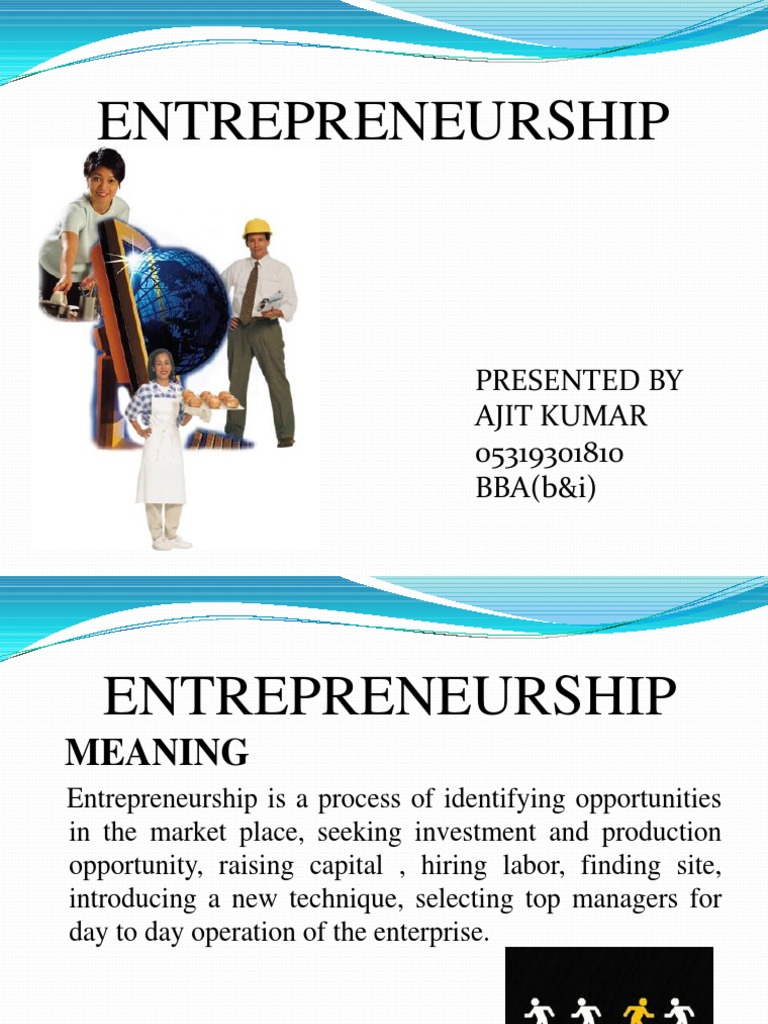 Entrepreneurship ppt2003 | PDF | Entrepreneurship | Factors Of Production