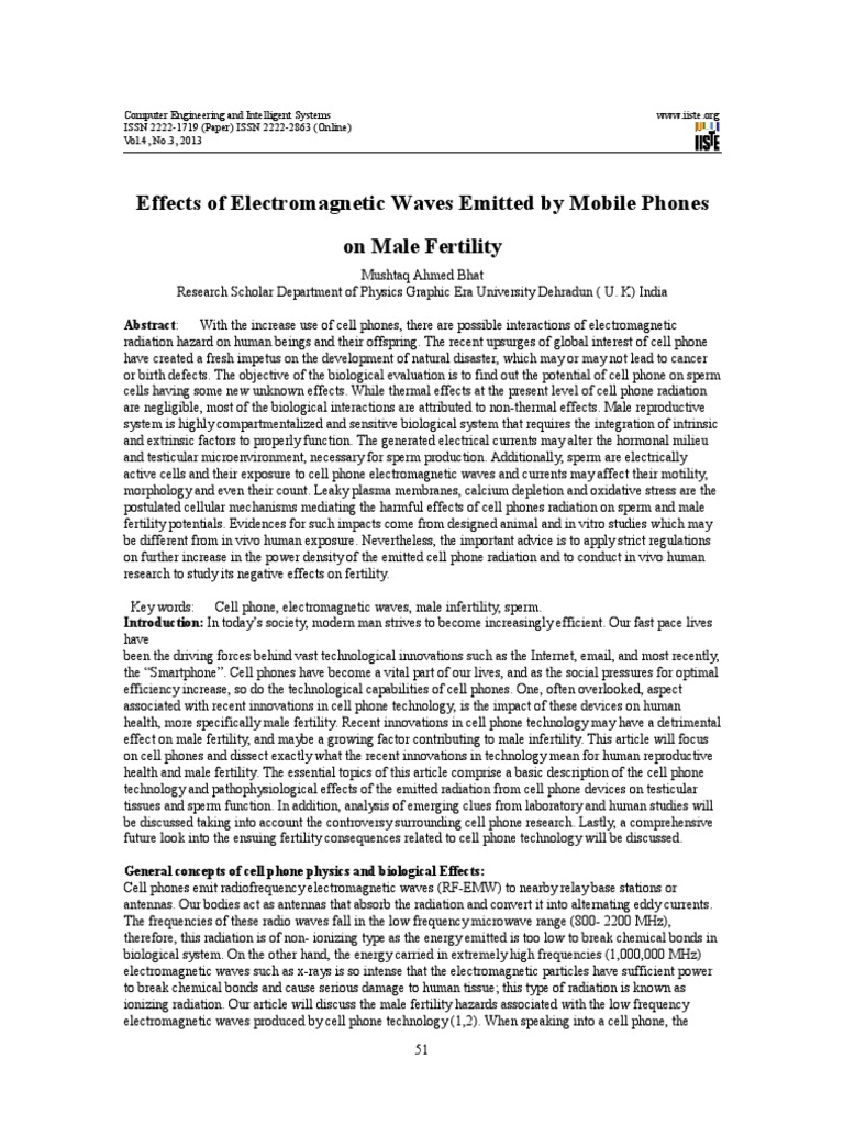 Effects of Electromagnetic Waves Emitted by Mobile Phones | PDF | Radio ...