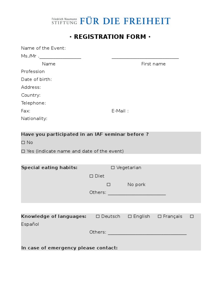IAF Application Form | PDF