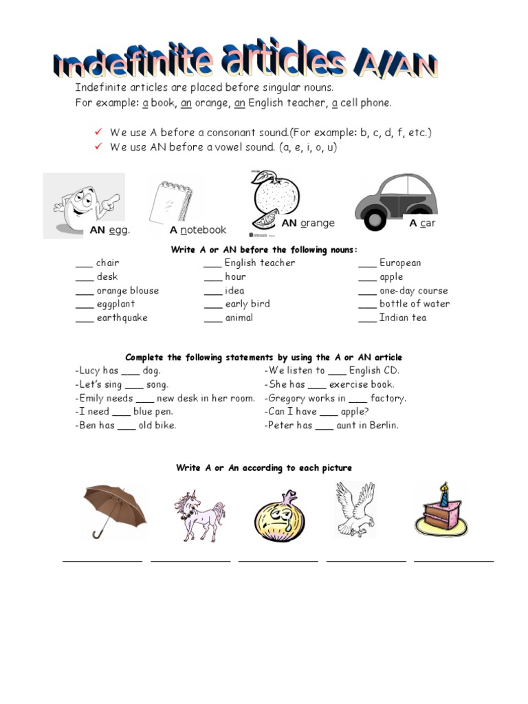 Mastering A and AN Usage in English | PDF | Language Arts & Discipline ...