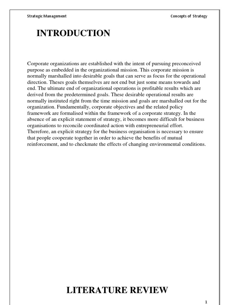Strategic Management Concepts An In Depth Review Of Strategy