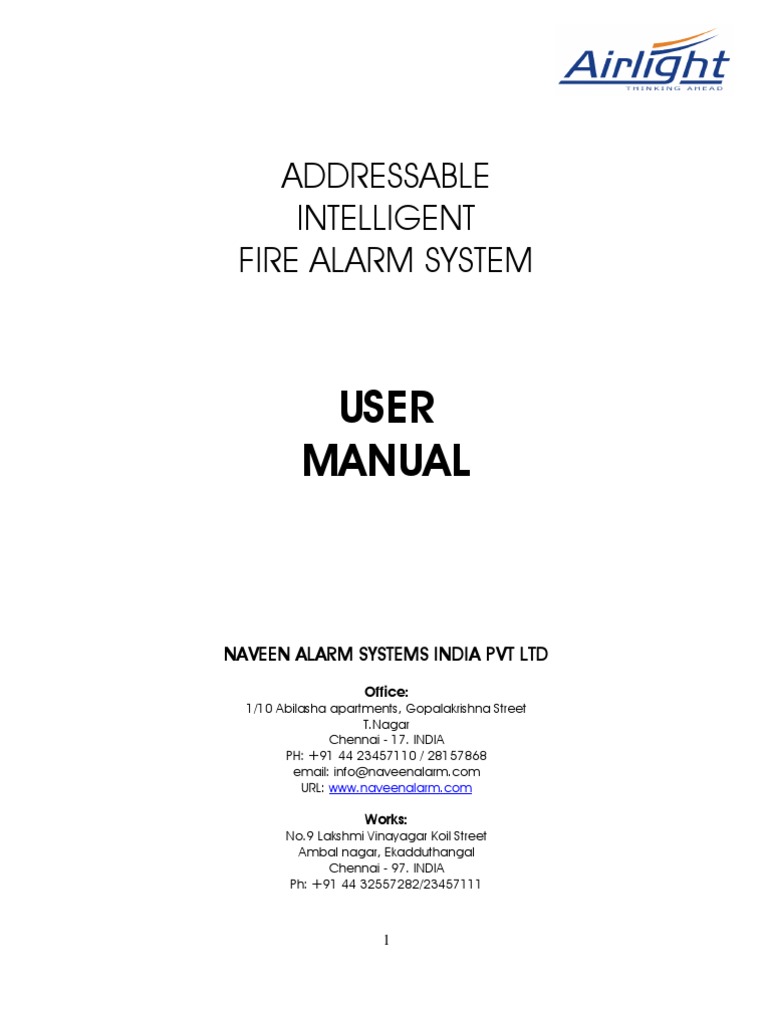 Addressable Intelligent Fire Alarm Manual | PDF | Personal Computers ...