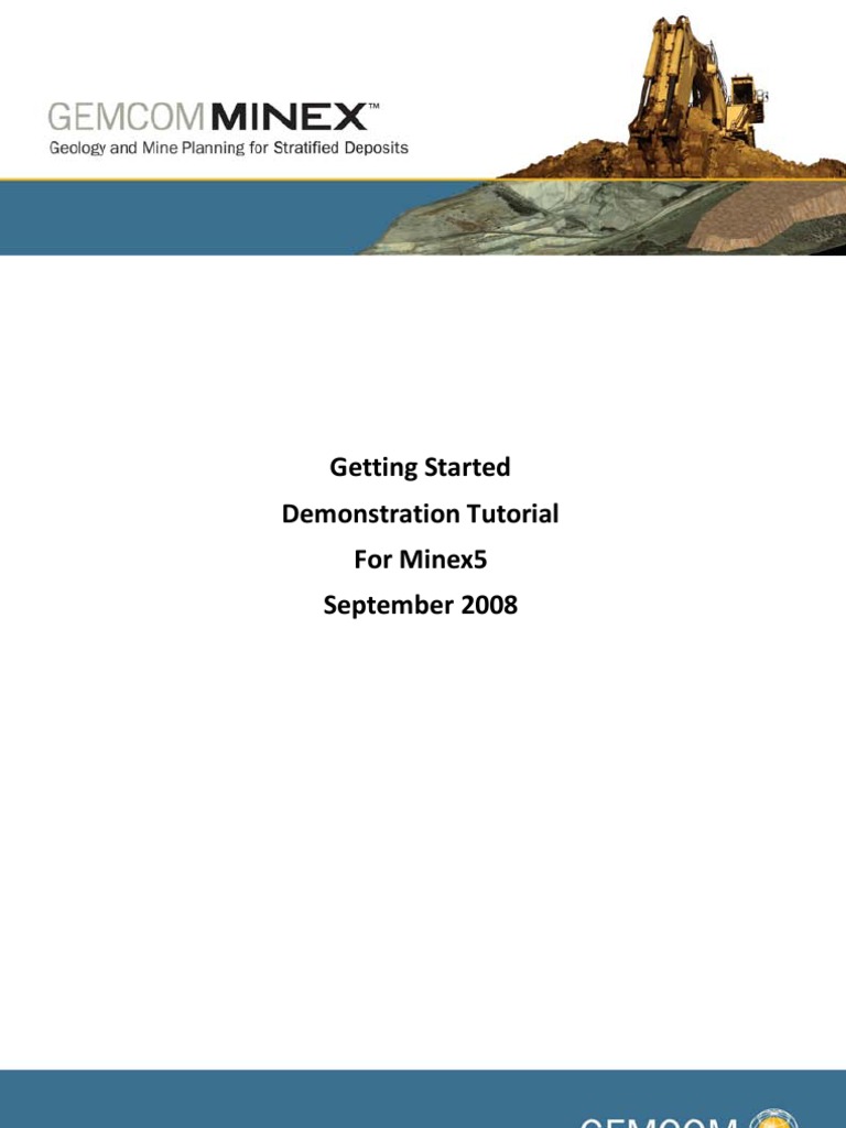 Getting Started Tutorial for Minex5 3D Mine Planning Software | PDF | Graphical User Interfaces ...