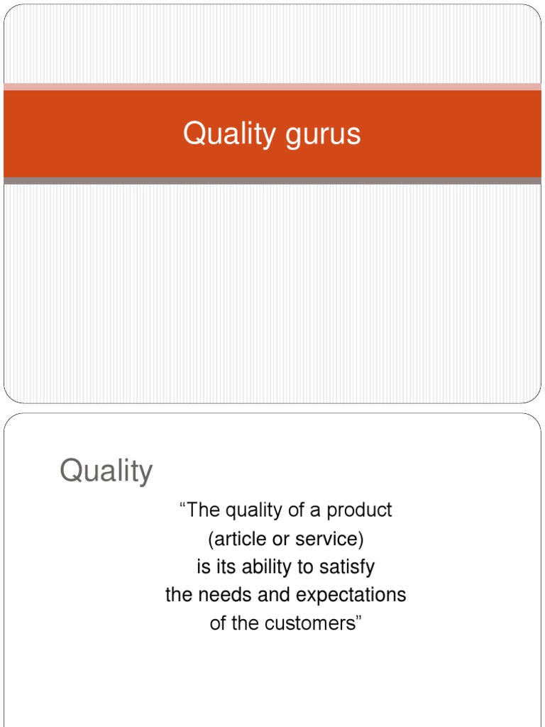 Overview of Quality Gurus and Their Impact | PDF