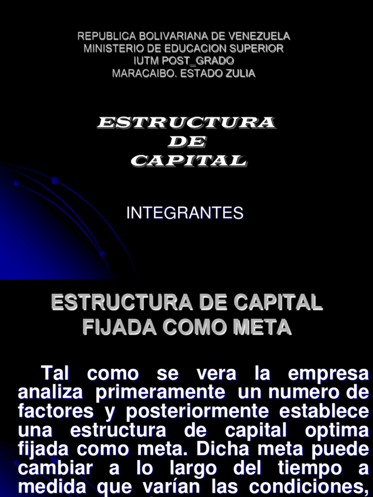 Estructura de Capital | PDF | Compartir (Finanzas) | Apalancamiento (Finanzas)