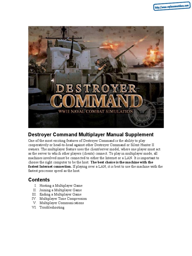 Destroyer Command - Multiplayer Supplement - PC | PDF | Server ...