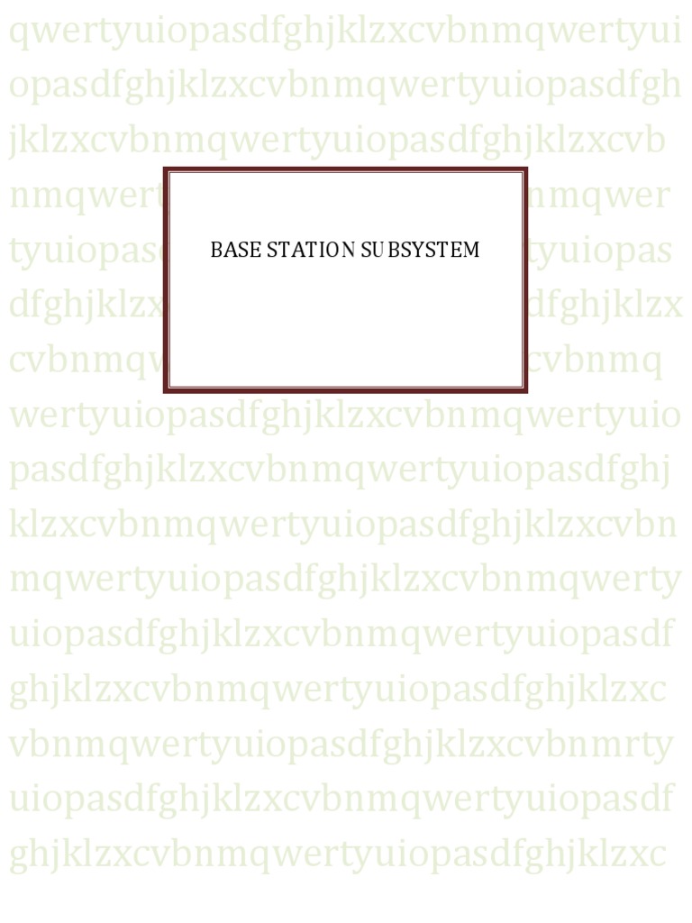 Base Station Subsystem | PDF | Gsm | Terminal de computadora