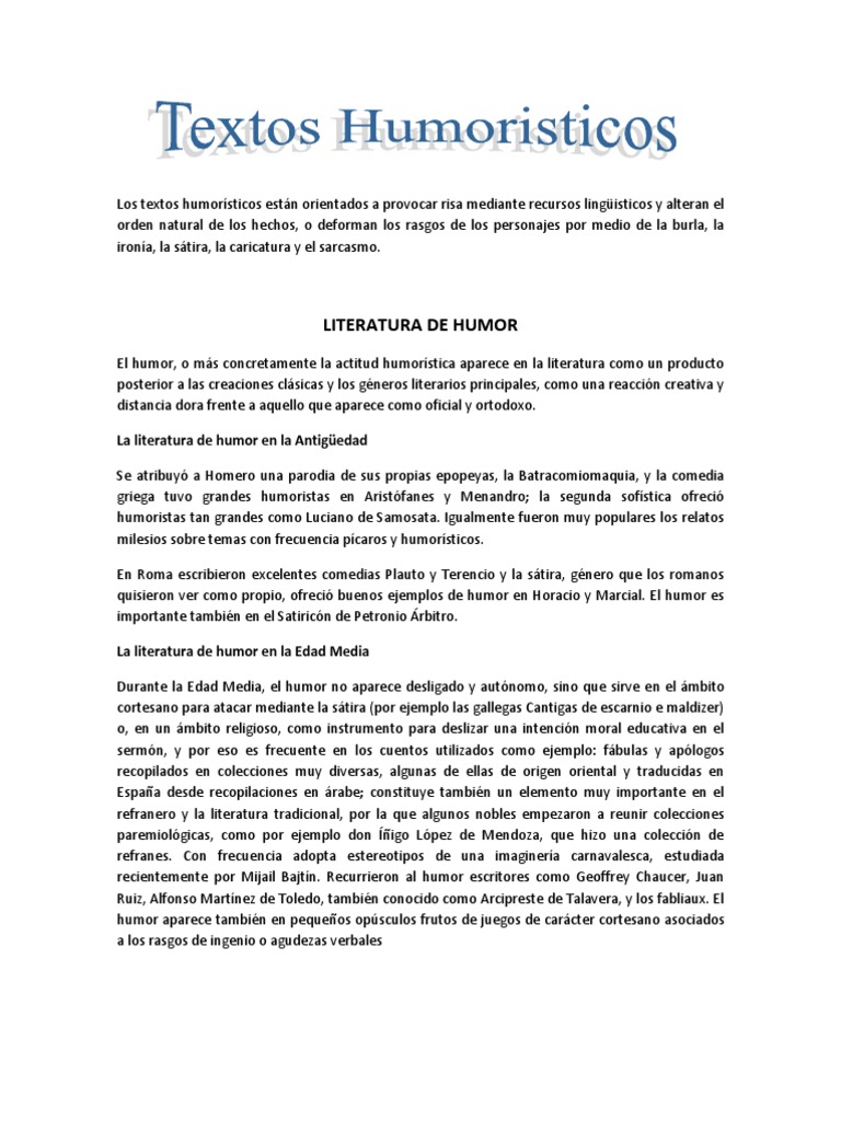 Textos Humoristicos | PDF | Humor