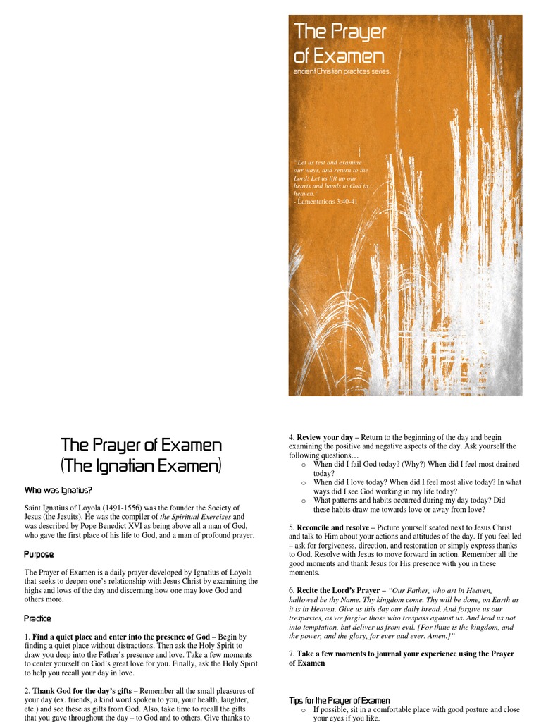 Prayer of Examen Journal | PDF | Lord's Prayer | Ignatius Of Loyola