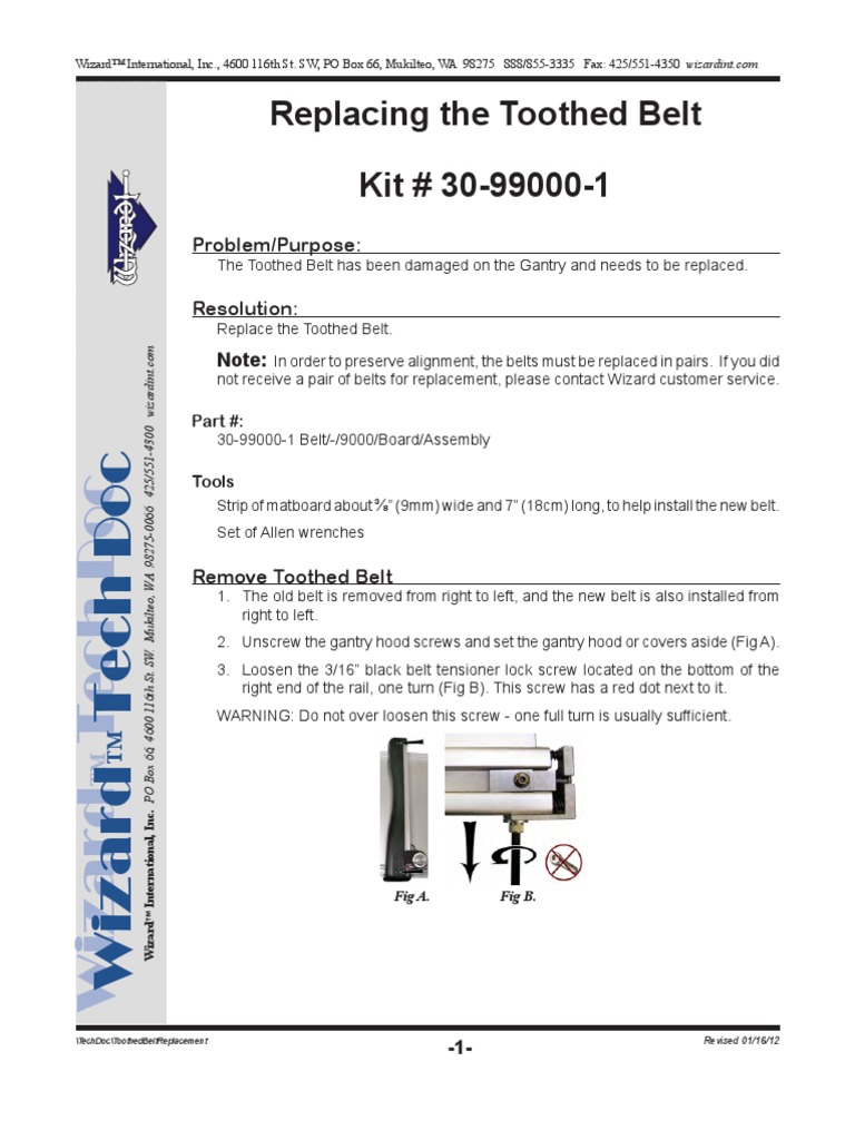 CMC 8000-9000 Toothed Belt Replacement | PDF | Belt (Mechanical) | Screw