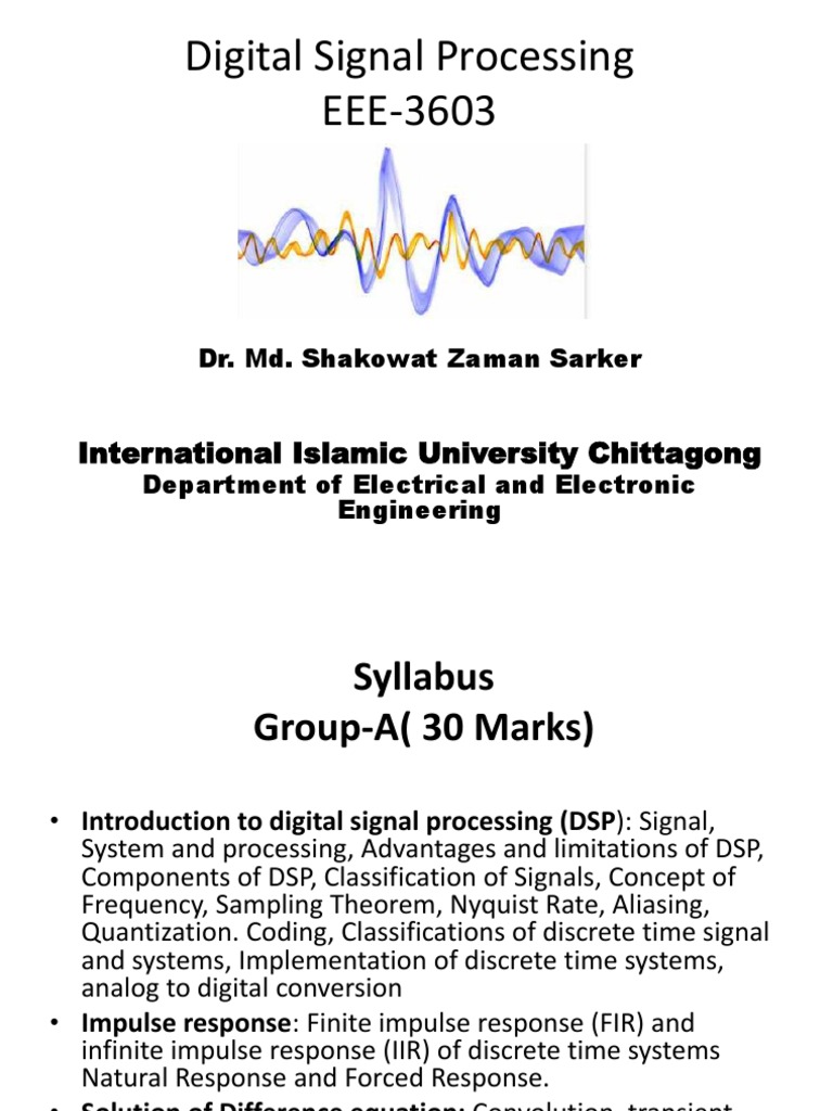 DSP Chapter 1 Introduction | PDF | Digital Signal Processing | Signal Processing