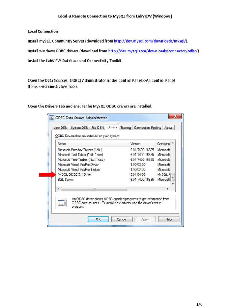 Labview Connect To Mysql Pdf My Sql Databases