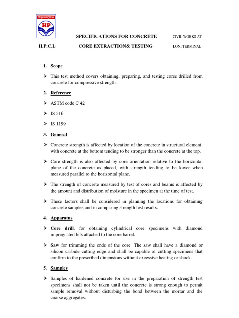 5.4) Job Procedure - Concrete Core Cutting | PDF | Concrete | Strength ...