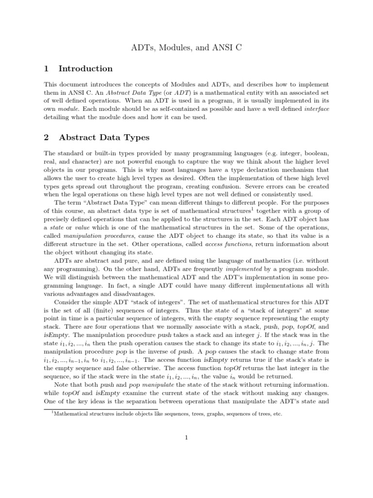 Adt | PDF | Subroutine | C (Programming Language)