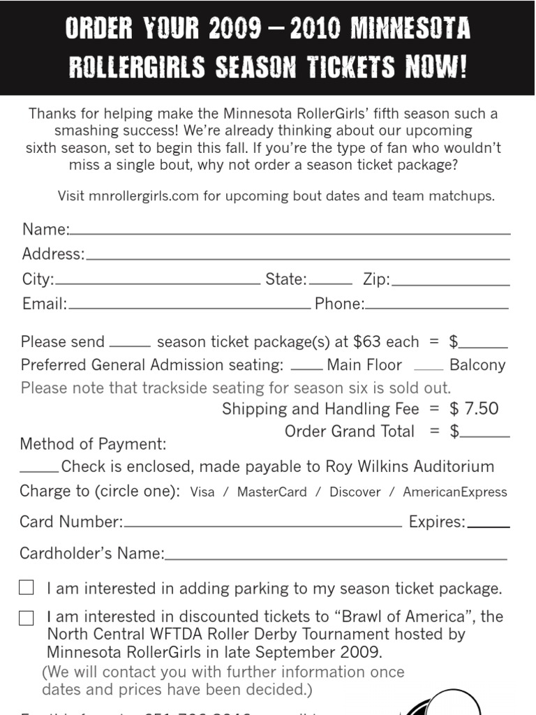 Minnesota RollerGirls Season 6 Tickets | PDF