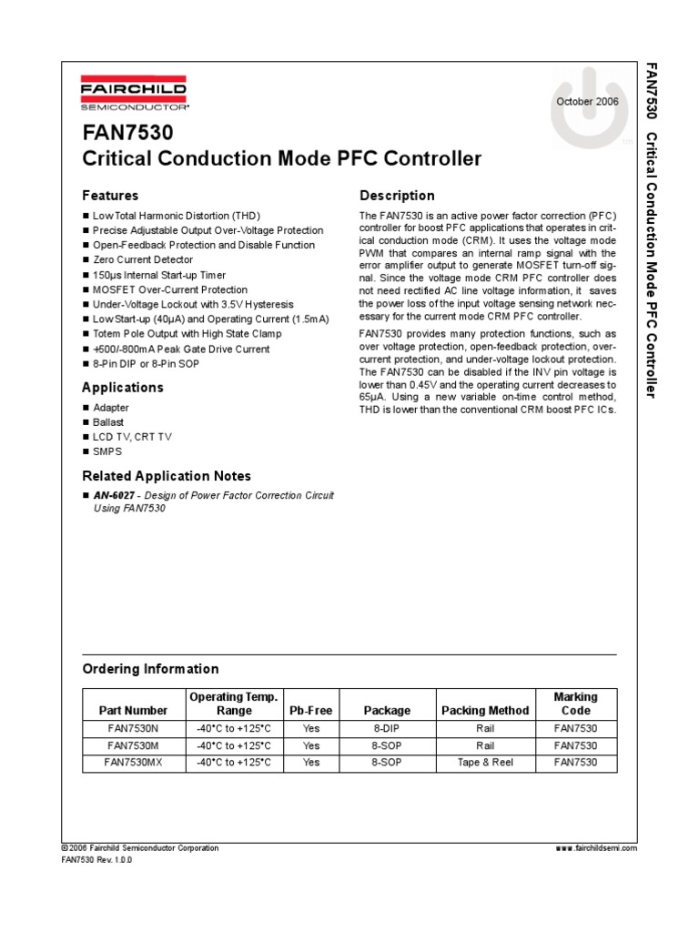 Fan 7530 | PDF | Amplifier | Mosfet