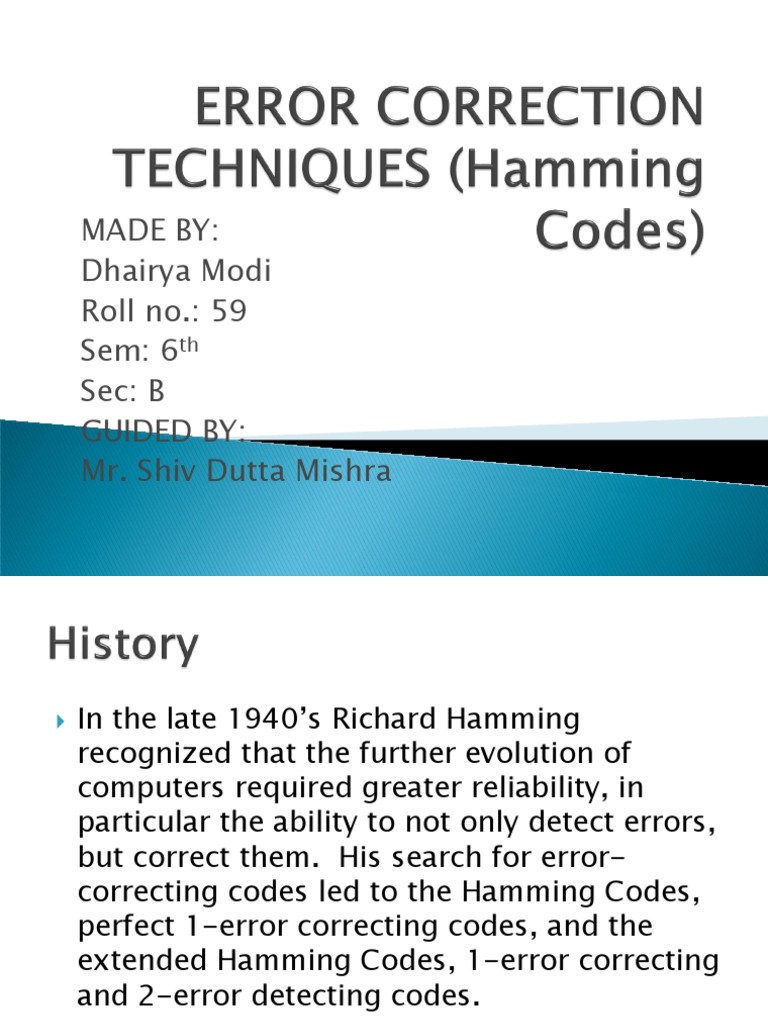Hamming Code | PDF | Theory Of Computation | Areas Of Computer Science Hamming Code | PDF | Theory Of Computation | Areas Of Computer Science