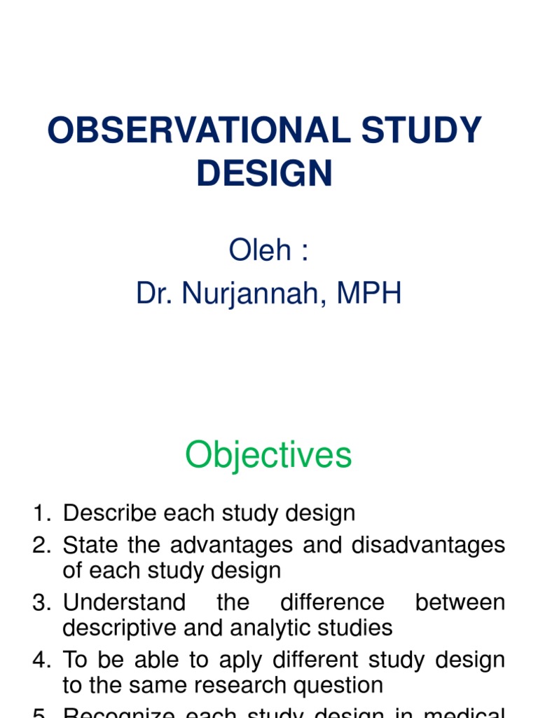 Observational Study Design | PDF | Cohort Study | Obesity