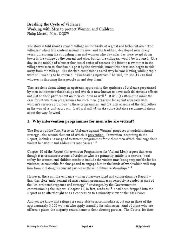 Breaking The Cycle of Violence | PDF | Violence | Domestic Violence